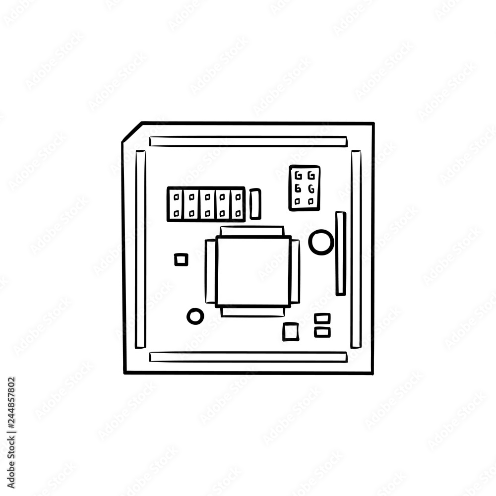 Computer Cpu Sketch