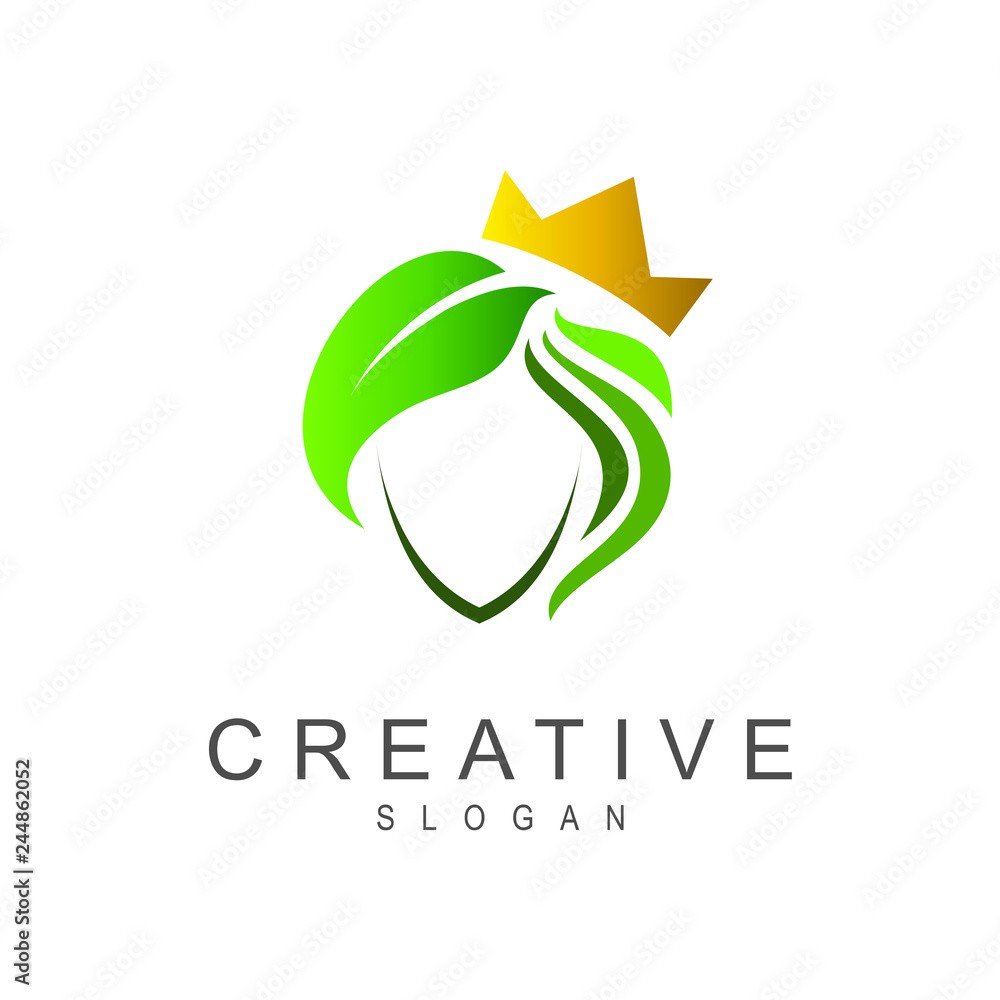 beauty queen logo, fashion logo, woman face with crown icon Stock ...