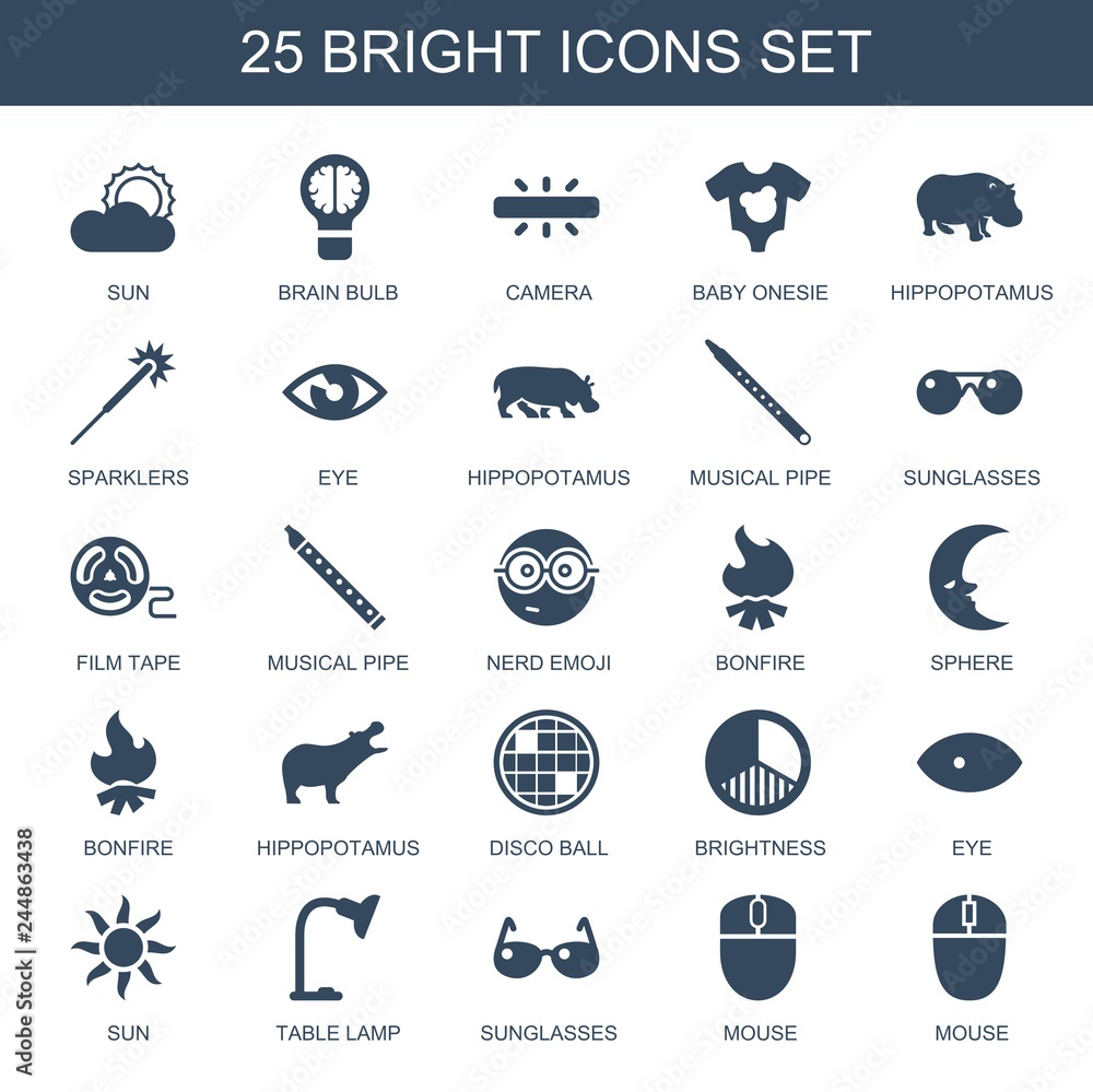 25 bright icons Stock Vector | Adobe Stock