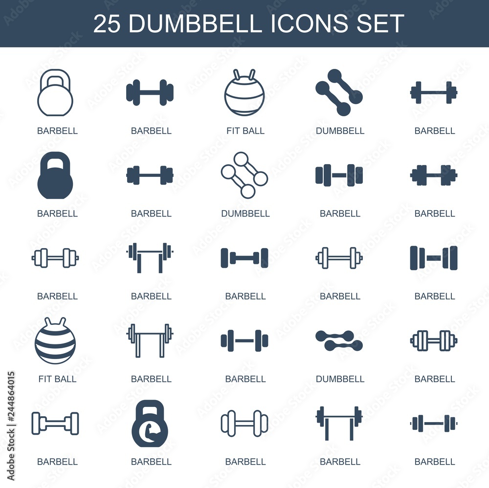 dumbbell icons Stock Vector | Adobe Stock