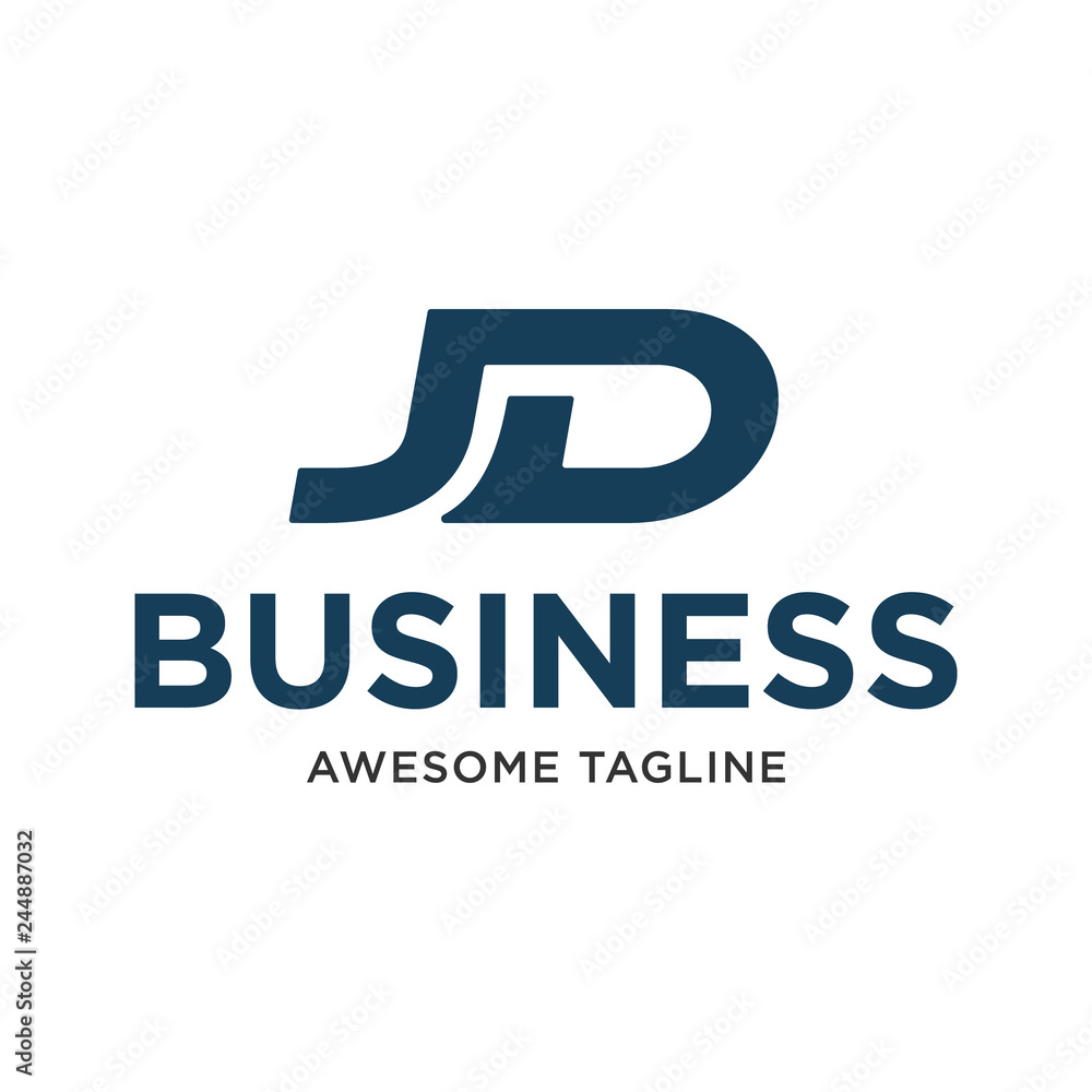 Initial Letter JD Business Logo Inspiration in Blue Color Design ...