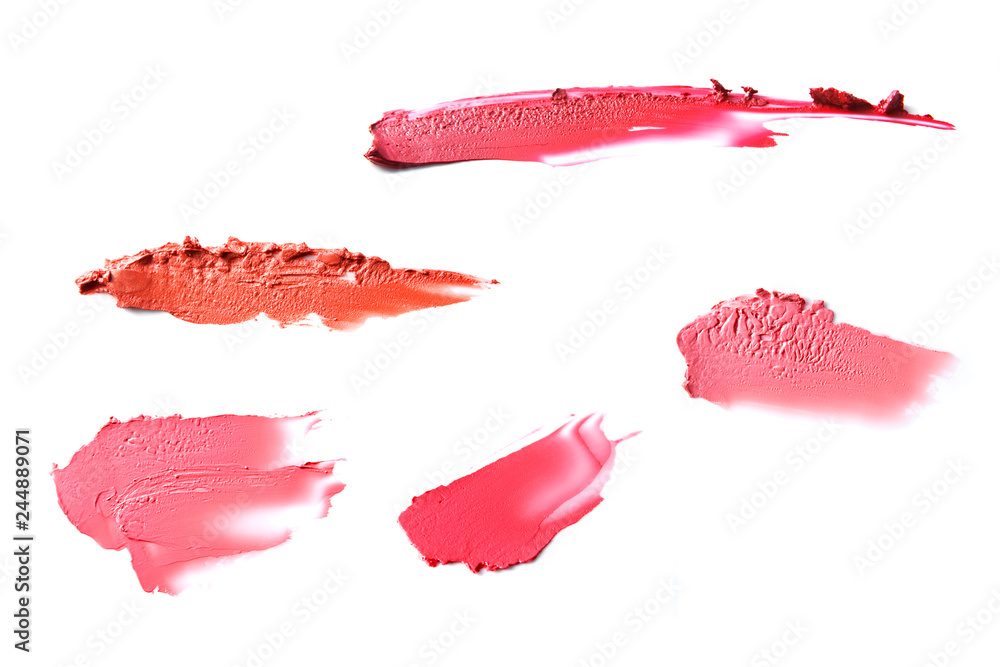 red lipstick texture with white background. Cosmetics Lipstick Texture ...
