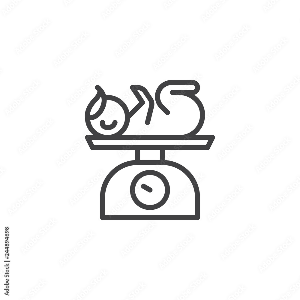 Infant Weight Scale Line Icon Linear Style Sign For Mobile Concept And infant-weight-scale-line-icon-linear-style-sign-for-mobile-concept-and