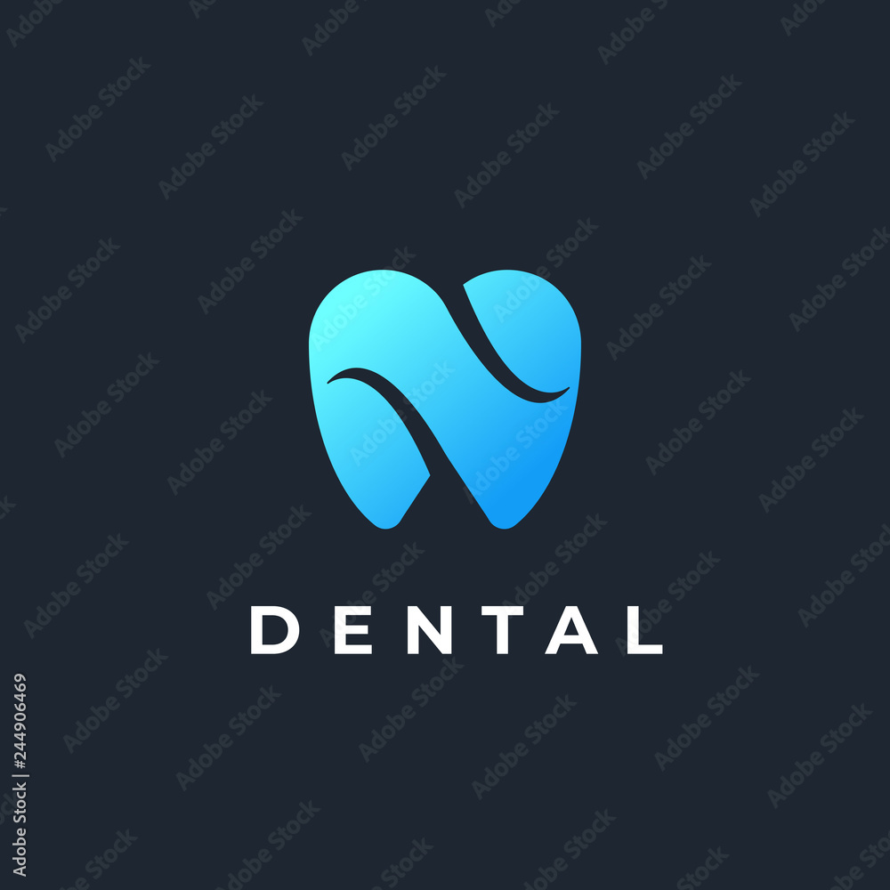 Modern minimal dentist logo design. Abstract tooth icon logotype ...