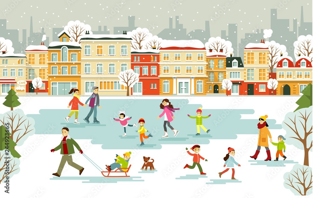 Winter Ice Skating Scenes