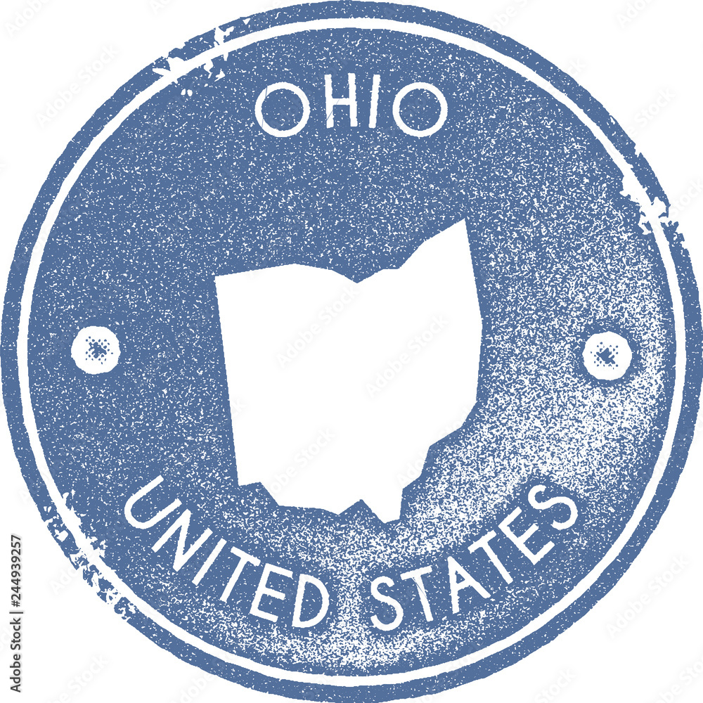 Ohio map vintage stamp. Retro style handmade label, badge or element ...