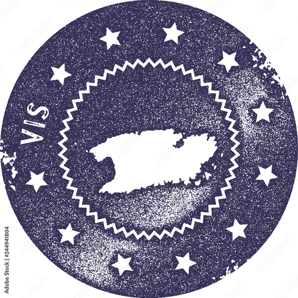 Vis map vintage stamp. Retro style handmade label, badge or element for ...