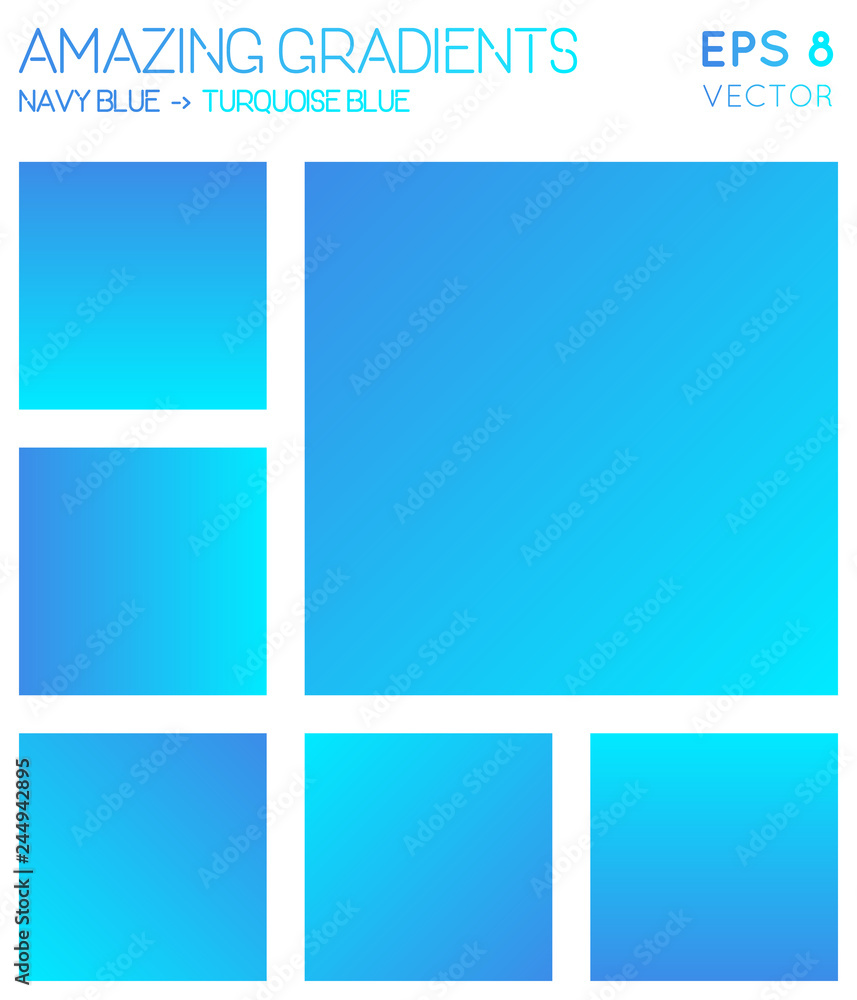 Colorful gradients in navy blue, turquoise blue color tones. Alive ...