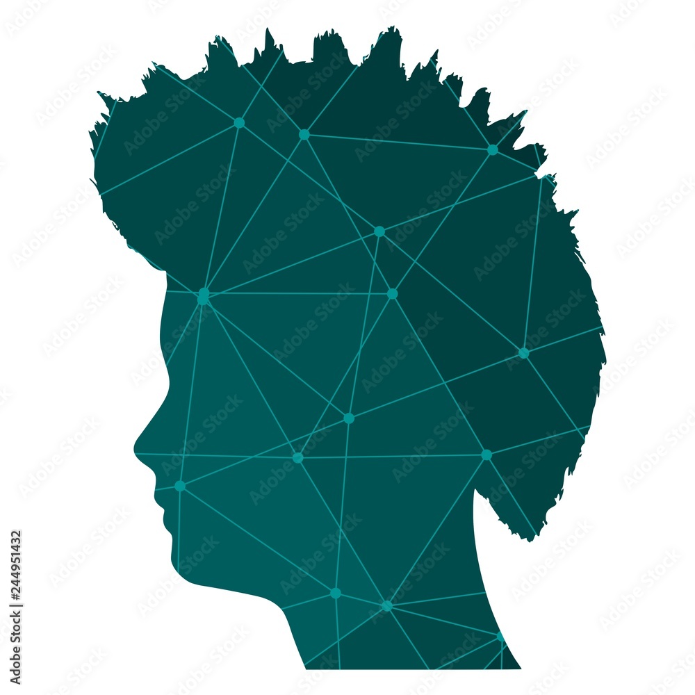 Profile of the head of a man. Mental health relative design template ...