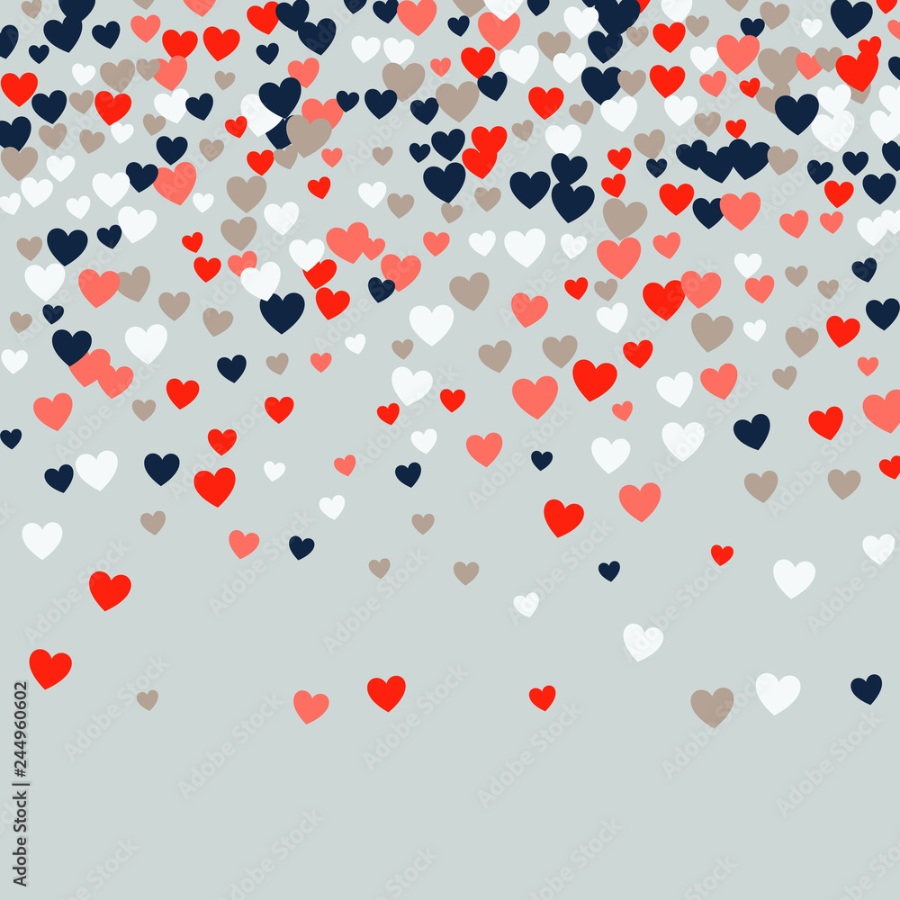 Cute little hearts pattern, random order. Perfect multicolor hearts ...