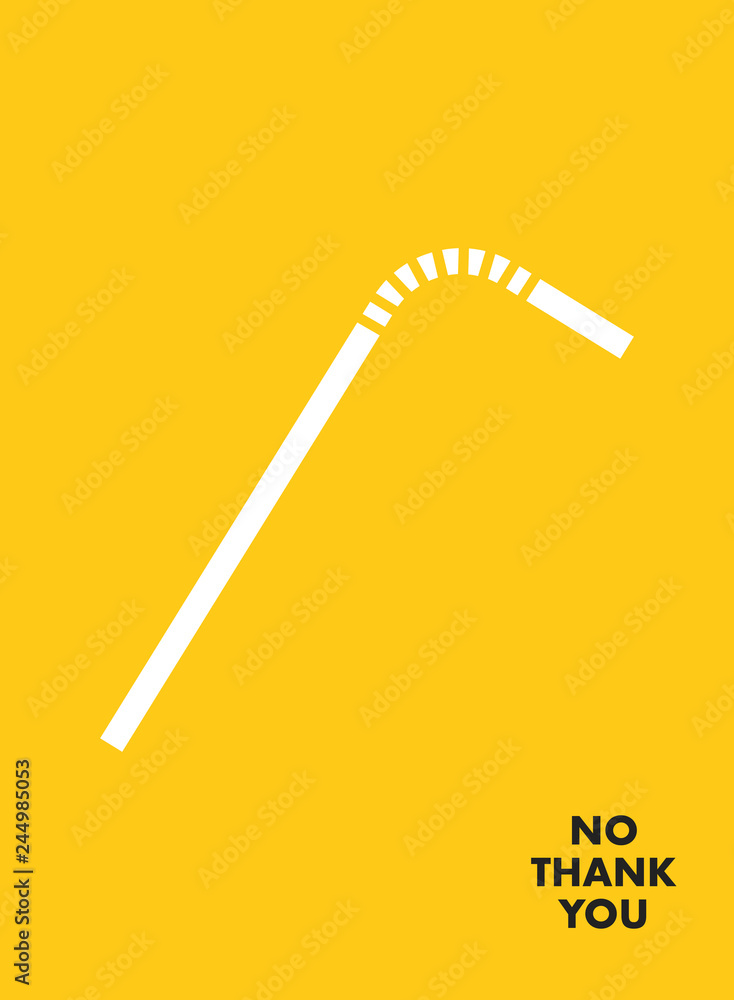 Plastic Straw Vector Icon. Stop Using Plastic Straw. Safe the Earth ...