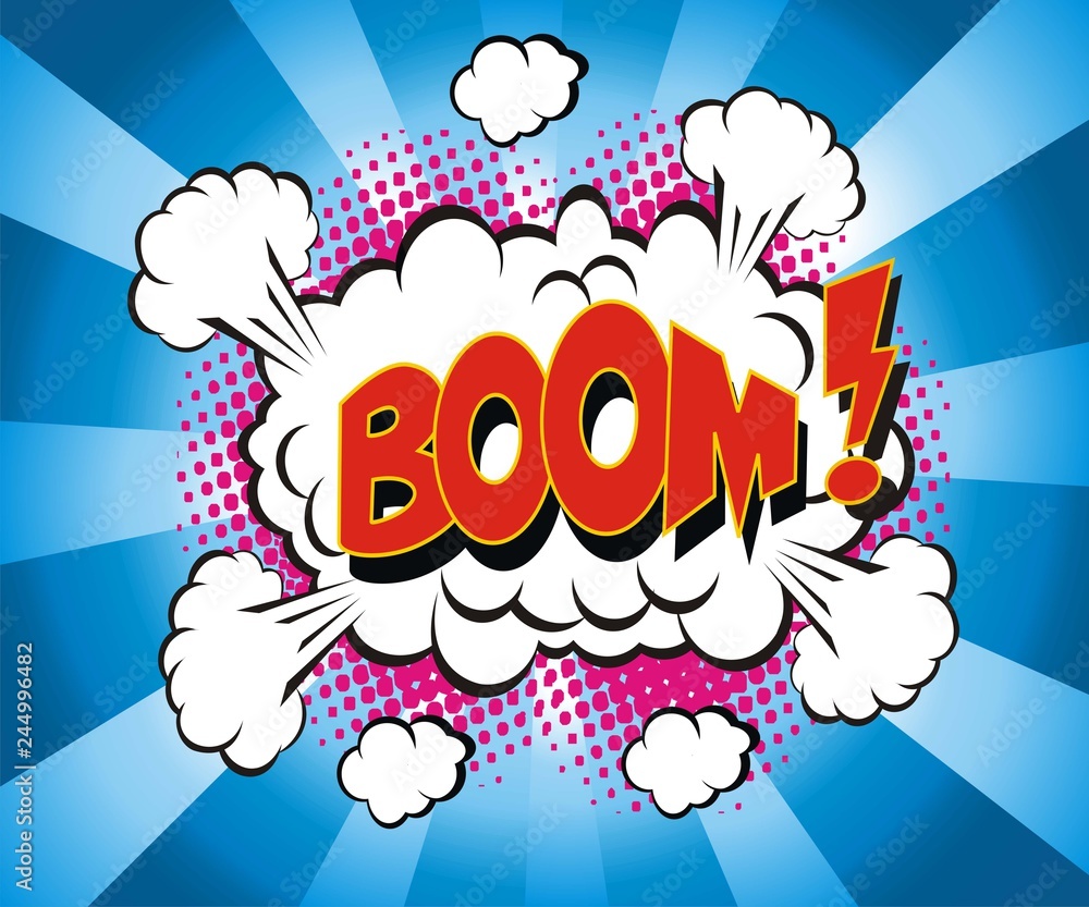 boom comic sound effect vector illustration Stock Vector | Adobe Stock
