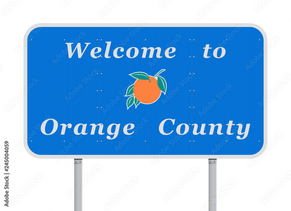 Welcome to Orange County road sign Stock Vector | Adobe Stock