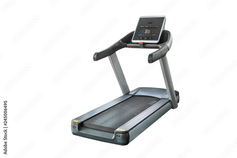 Treadmill in the gym, isolated on white background with clipping path ...