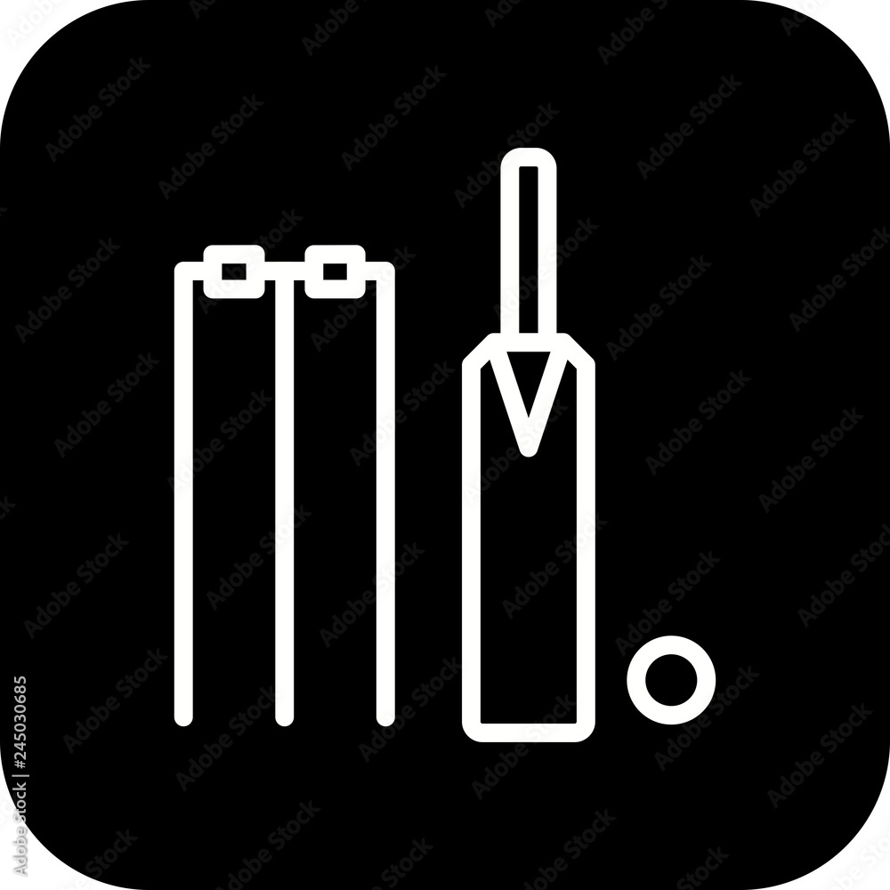 Vector Cricket Icon Stock Vector | Adobe Stock