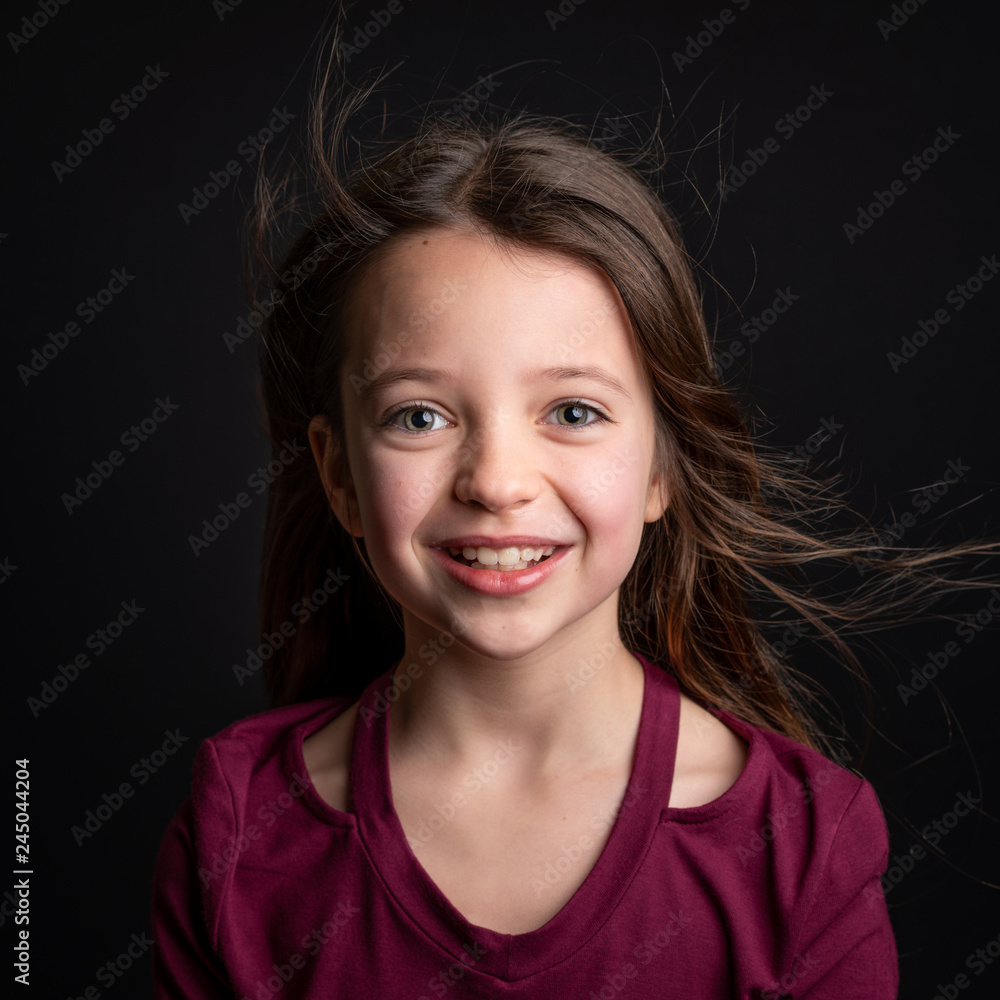 9 years old girl portrait Stock Photo | Adobe Stock