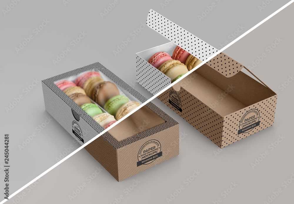 Two Boxes with Top Window Mockup Stock Template | Adobe Stock