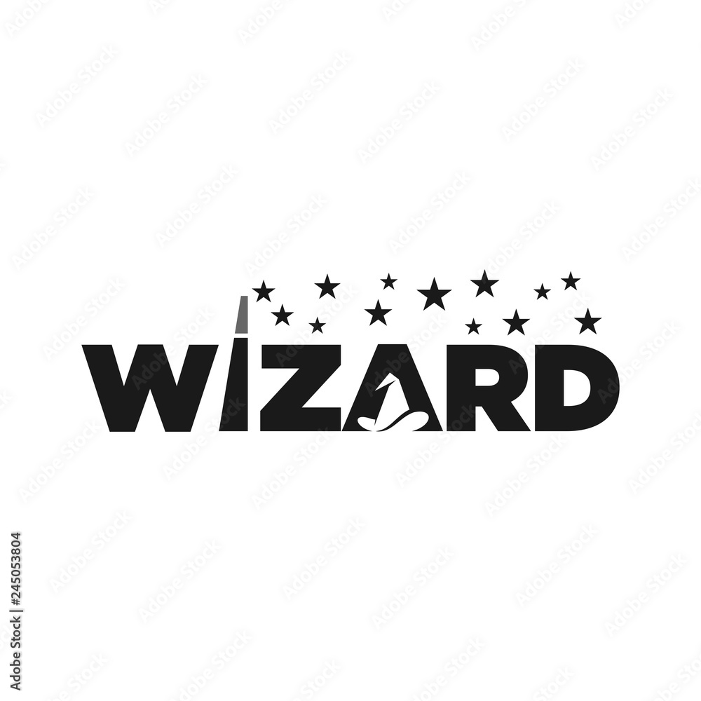 wizard vector logo Stock Vector | Adobe Stock