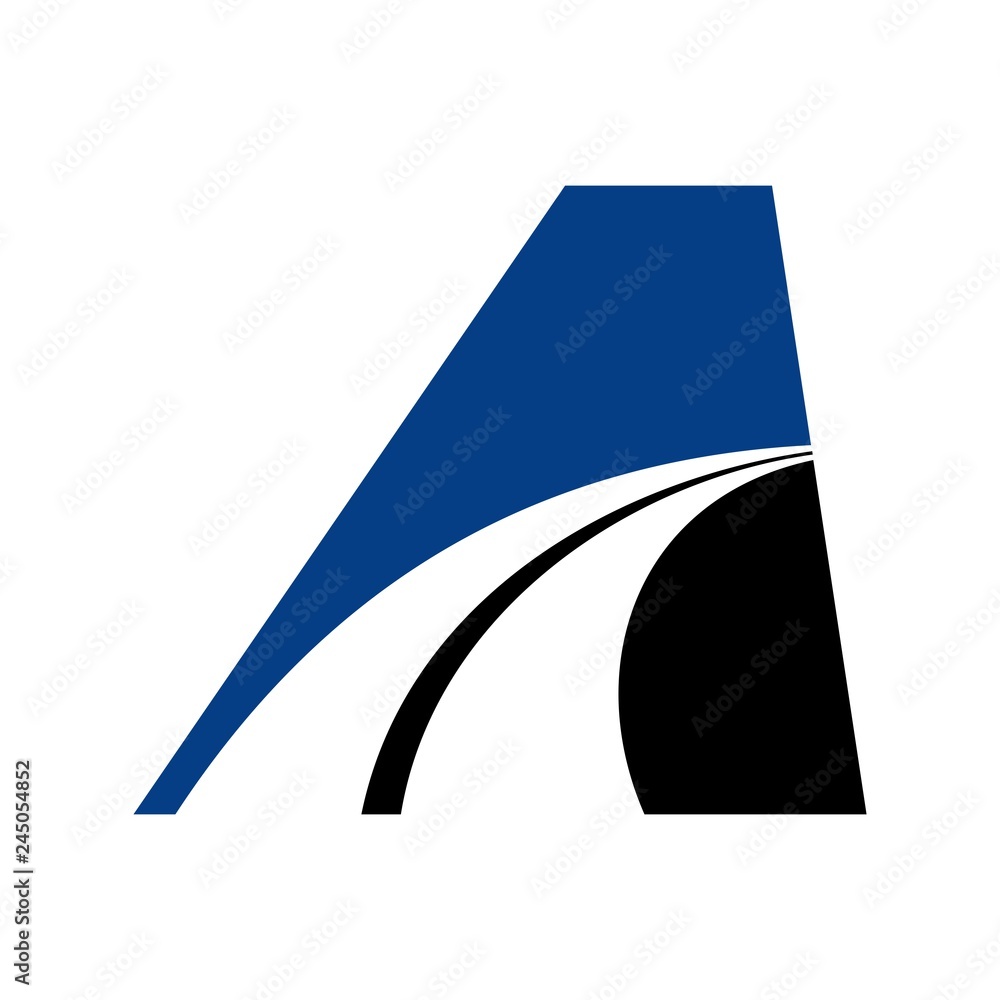 letter A with road or way symbol. vector logo Stock Vector | Adobe Stock