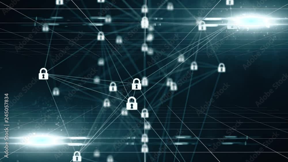 Secure data encrypted network protocols wireless connected devices 3D ...