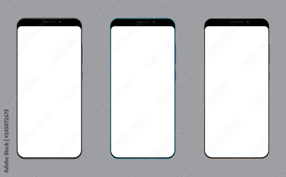 Realistic mobile phone empty screen for mockup persentation Stock ...