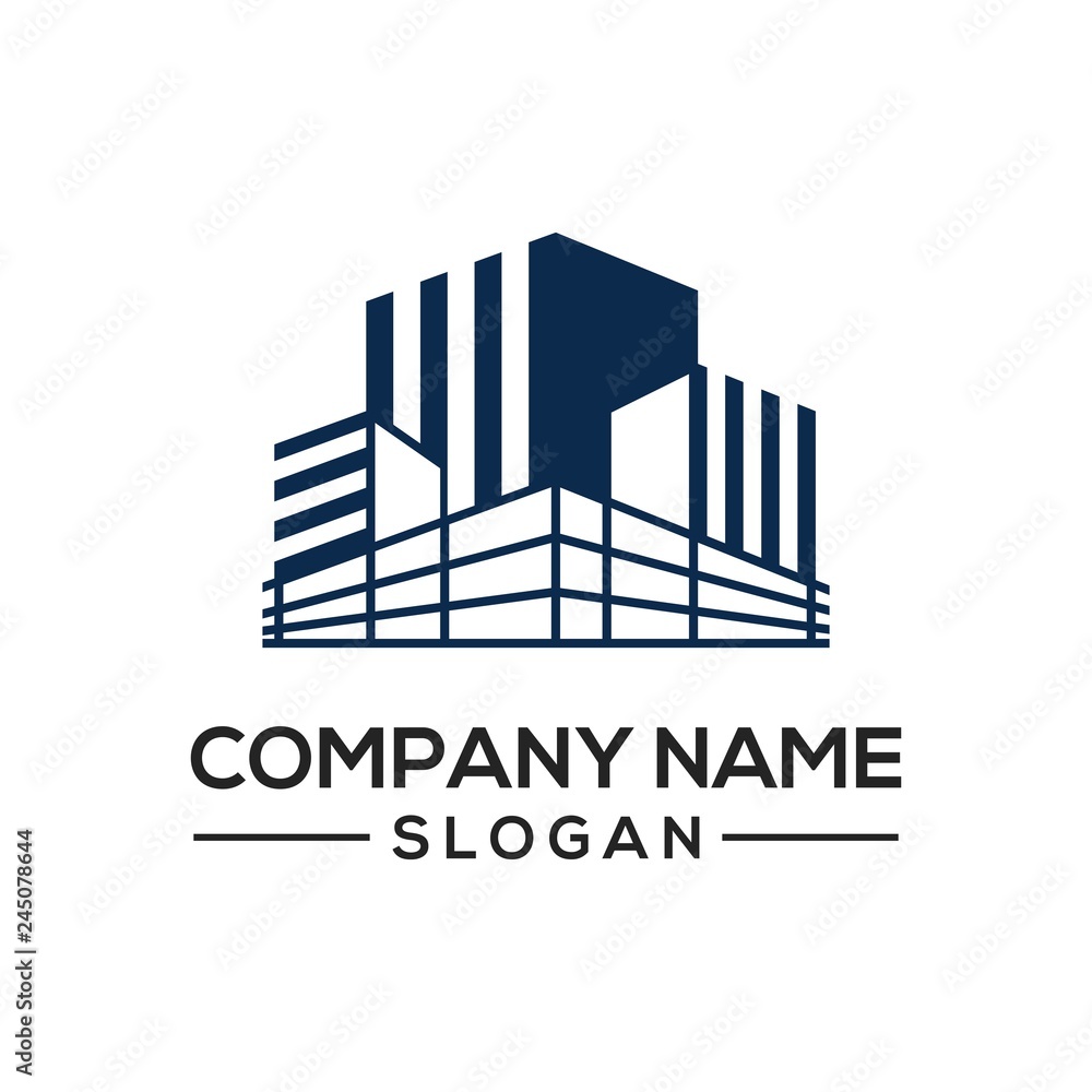 Building construction design to be used as a logo icon template for ...
