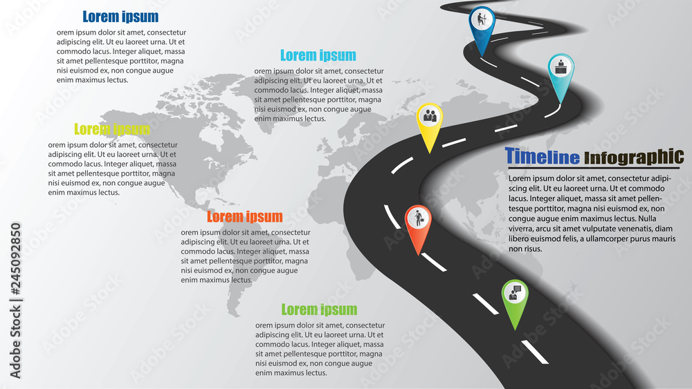 Business road map timeline infographic city designed for abstract ...