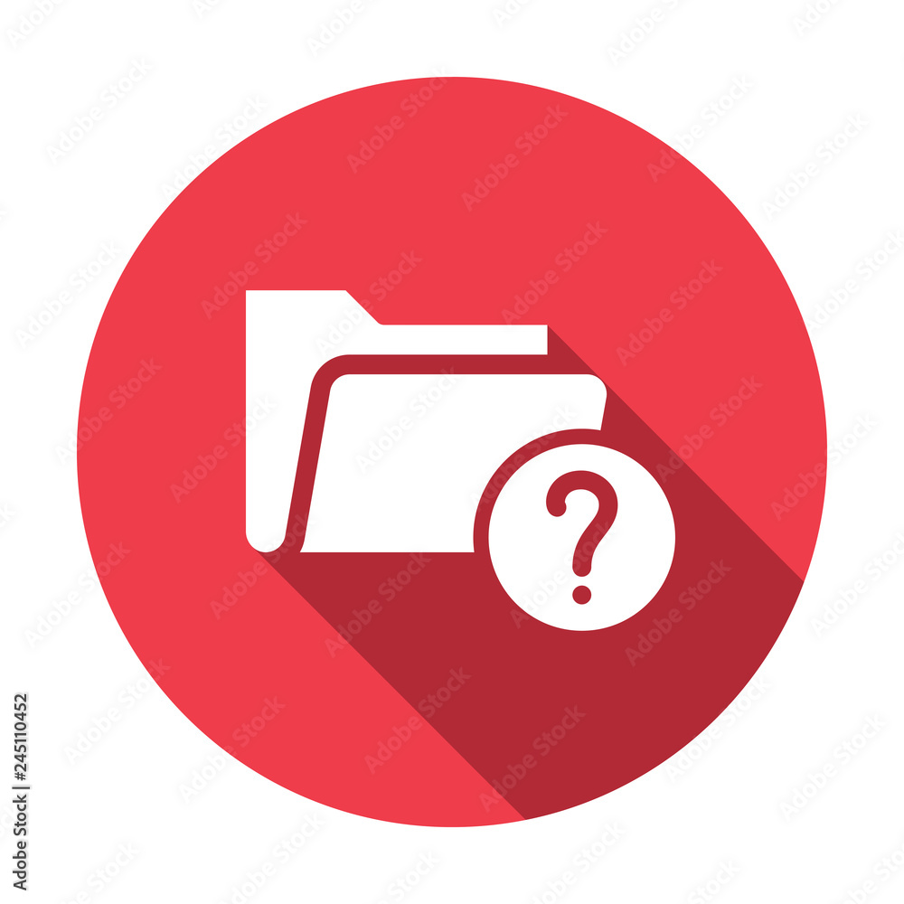 Folder icon, business icon with question mark. Folder icon and help ...