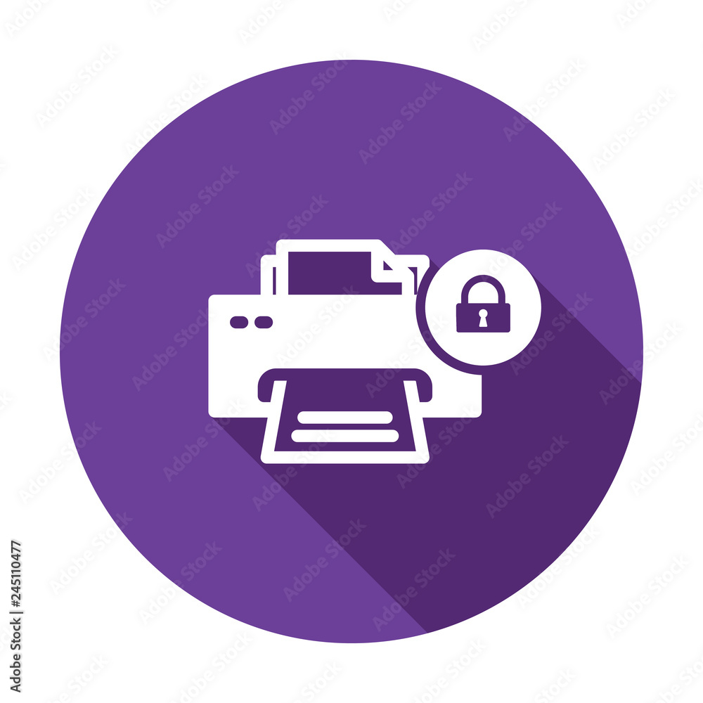 Printer lock icon, technology icon with padlock sign. Printer icon and ...