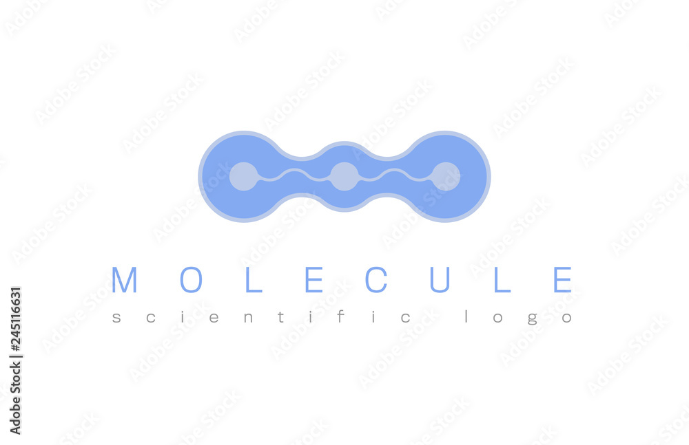 Molecule structure logo or biology model sign vector. Logo with ...