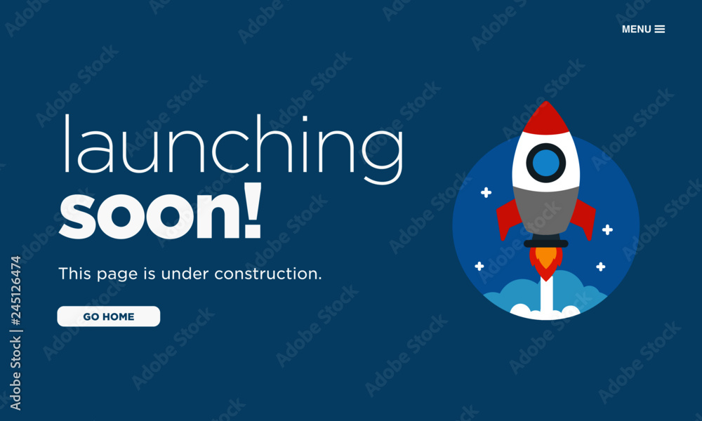 Launching Soon Page Design for Website Stock Vector | Adobe Stock