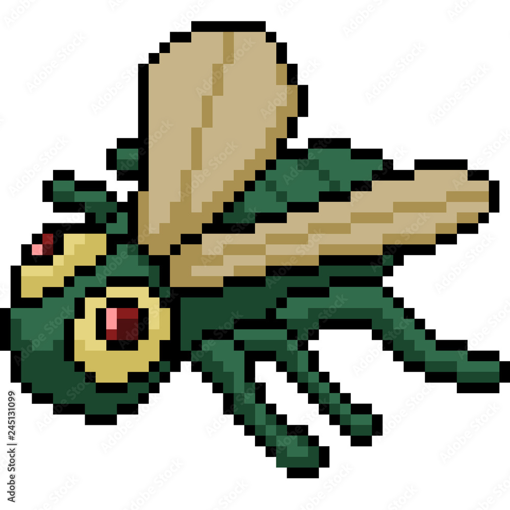 vector pixel art fly Stock Vector | Adobe Stock