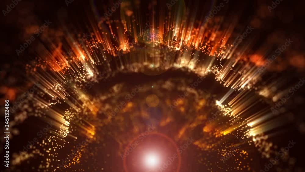 4K Abstract motion background animation shining particles stars sparks ...