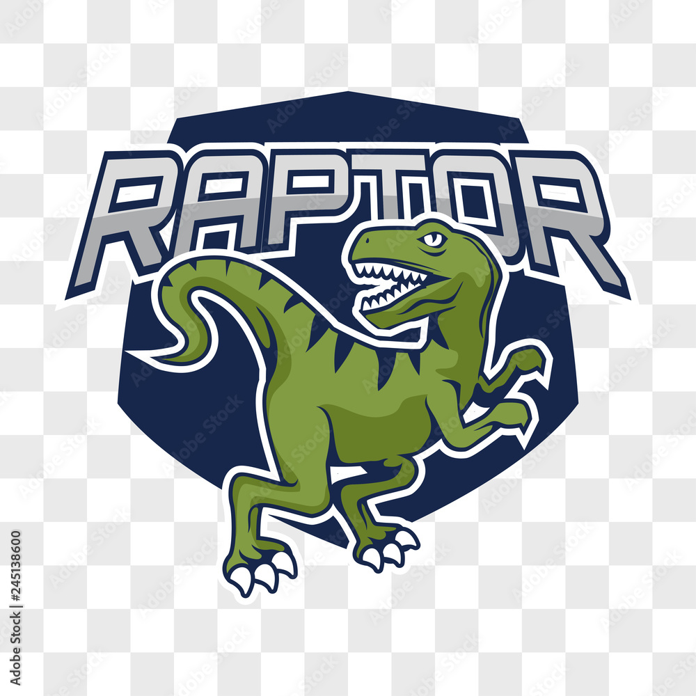 raptor dinosaur isolated on transparent background. vector illustration ...