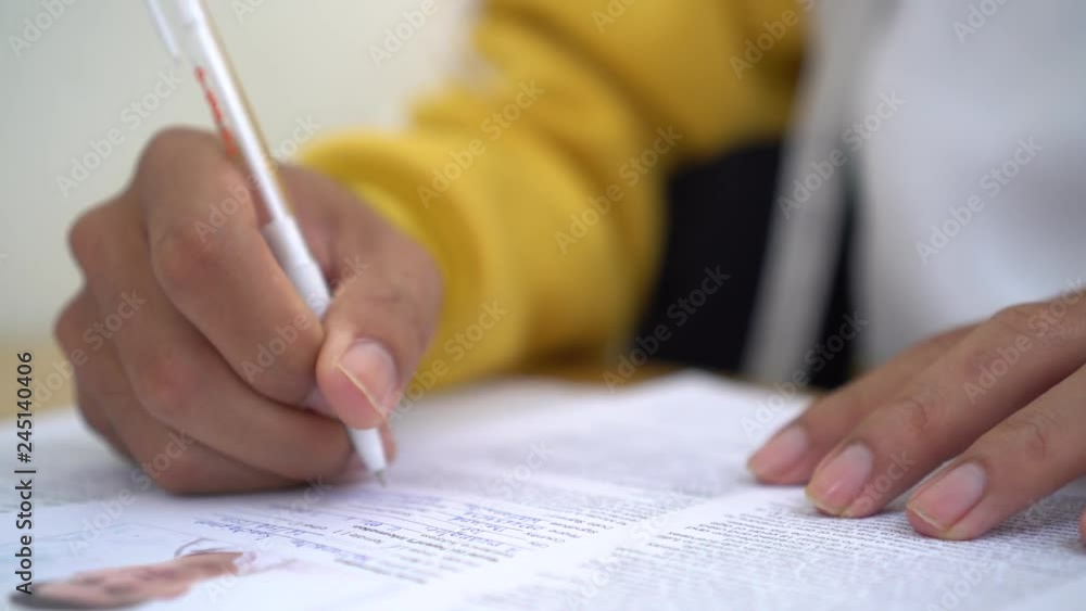 School / university Students hands taking exams, writing examination ...