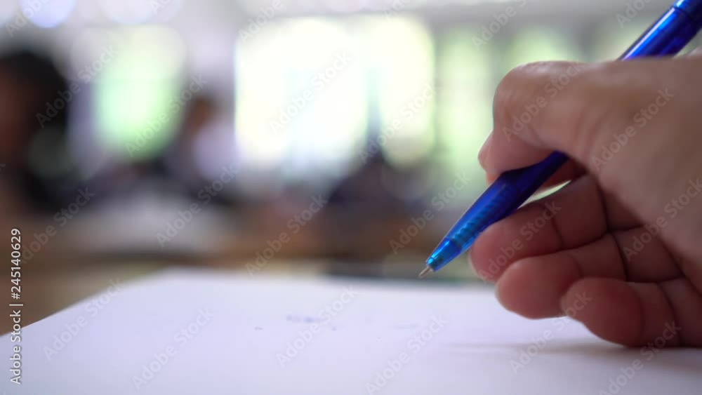 Education test exam concept, high school / university student holding ...