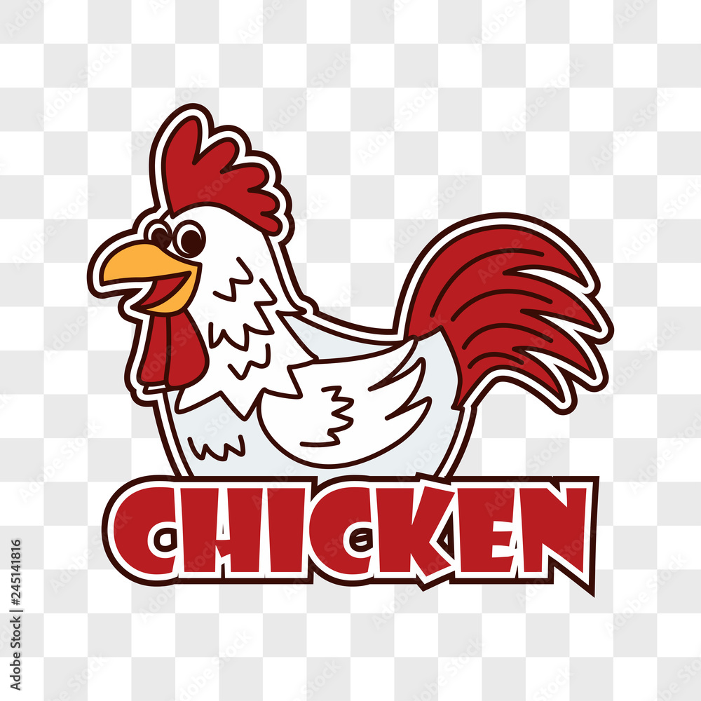 chicken rooster on transparent background. vector illustration Stock ...