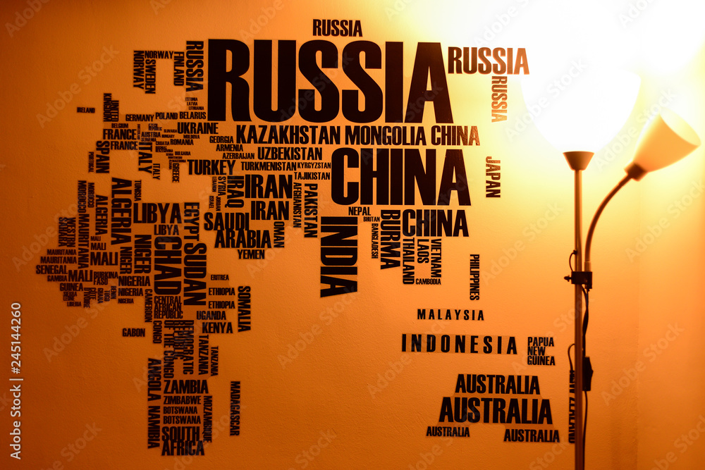 World map wall sticker texture template background Stock Illustration ...
