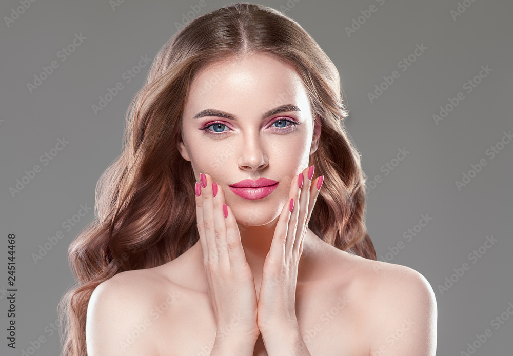 Beautiful Long Hair Brunette Woman With Beauty Hairstyle Female Model