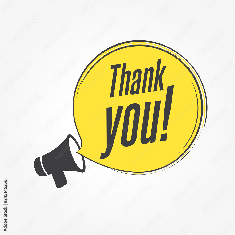 Thank You Megaphone Announcement Stock Vector | Adobe Stock