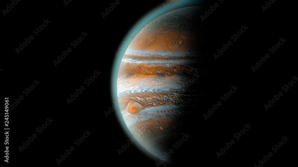 Jupiter planet in space, close up shot. Universe, solar system's giant ...