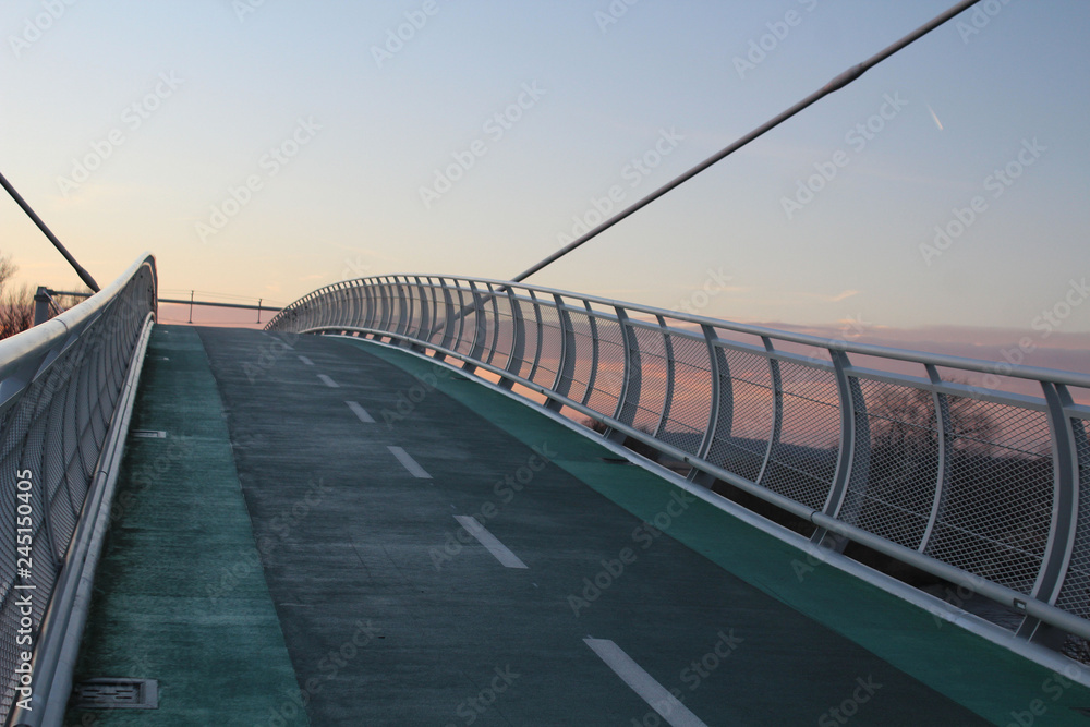 Poster Modern bridge iwith evening sky – Wall Art | UkPosters