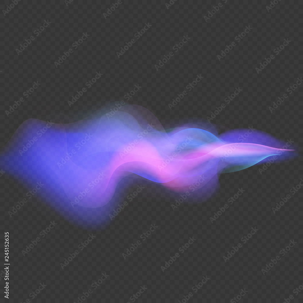 Light wave neon swirl overlay flare trace effect isolated on ...
