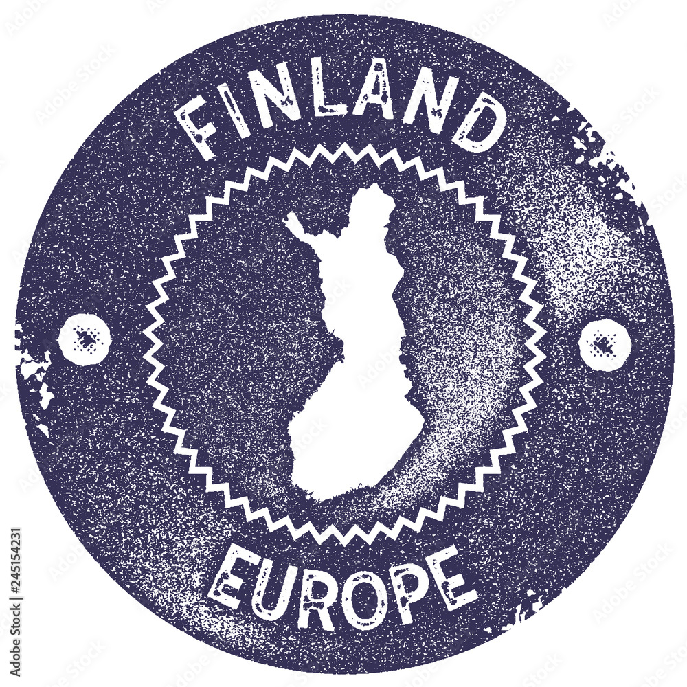 Finland map vintage stamp. Retro style handmade label, badge or element ...