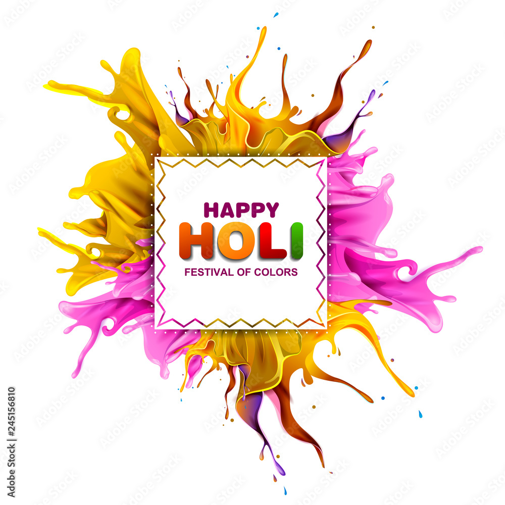 vector illustration of Colorful splash for Holi background Stock Vector ...