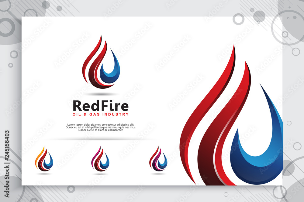 3d fire vector logo with modern concept style used for as a symbol of ...