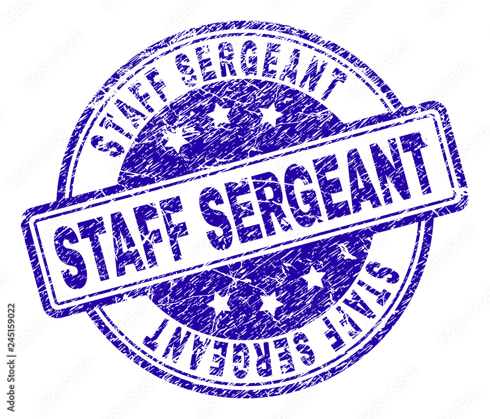 STAFF SERGEANT stamp seal watermark with distress texture. Designed ...
