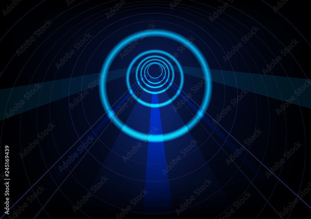 Abstract futuristic of transportation technology. Railway of Hyperloop ...