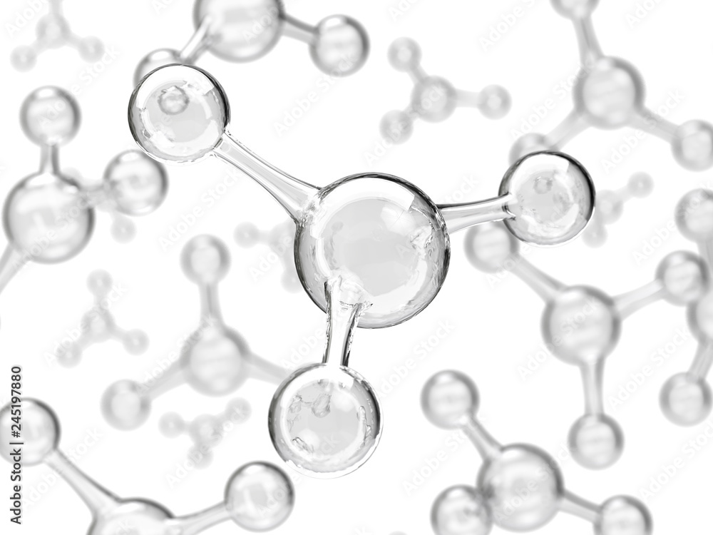 Abstract water molecules design. Atoms. Abstract water background for ...
