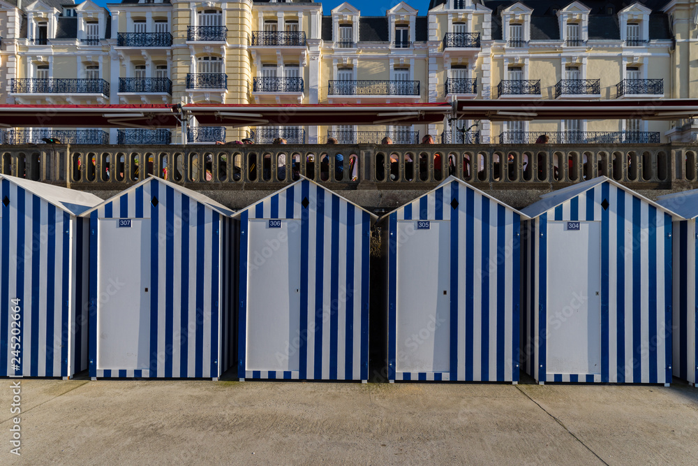 Cabine de plage de Deauville Stock Photo | Adobe Stock